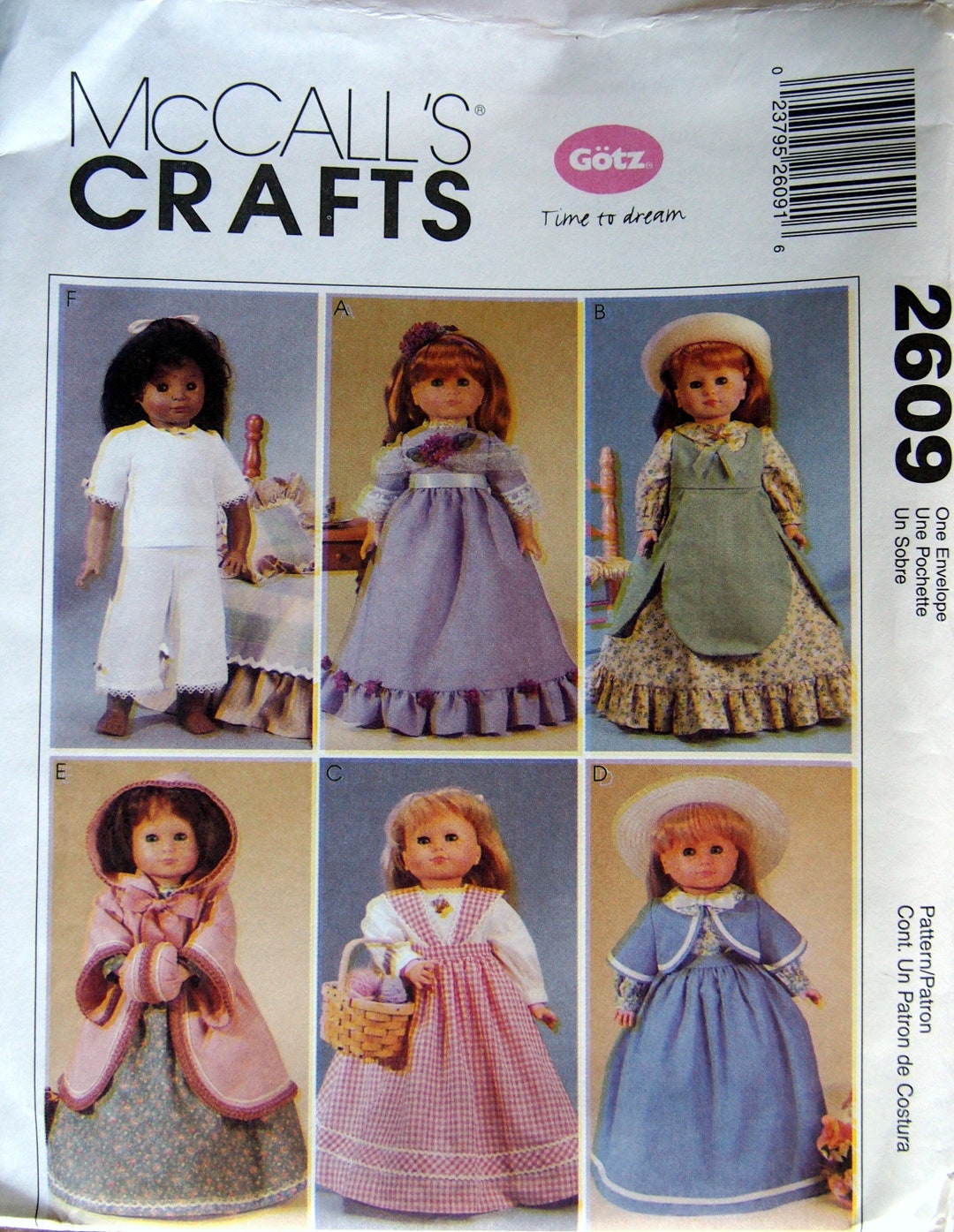 Clothes for 18-inch Doll Mccall's Crafts 2609 Vintage Uncut Sewing ...
