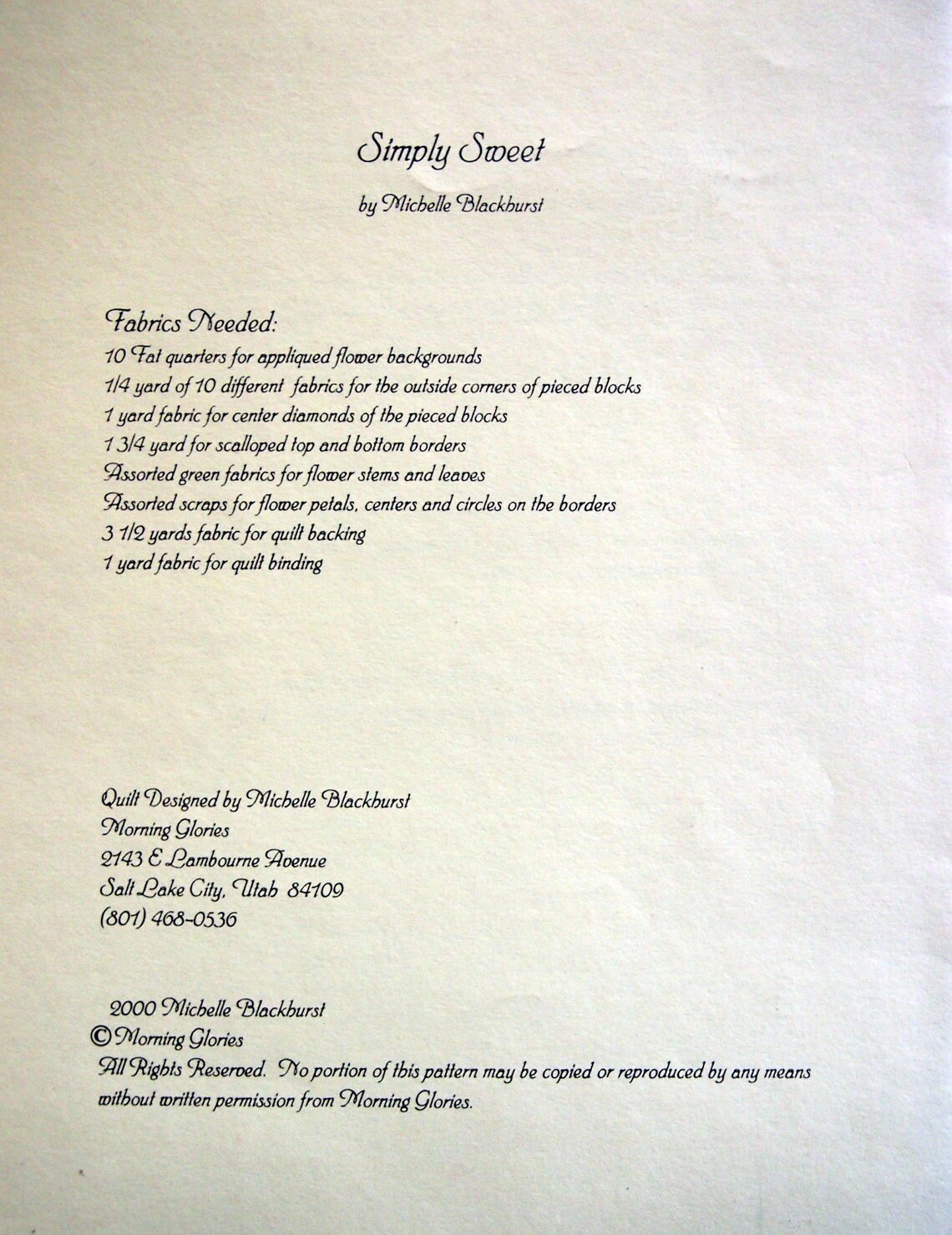 Simply Sweet by Michelle Blackhurst and Morning Glories | Etsy