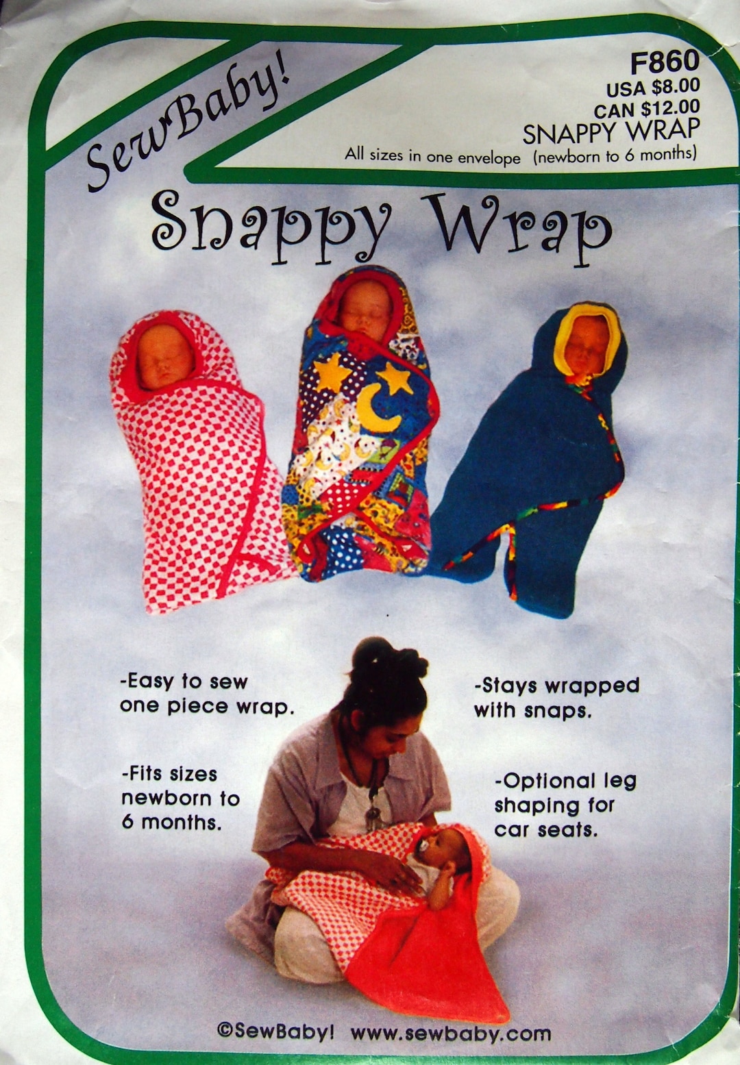 Snappy Wrap Sewbaby F860 Uncut Sewing Pattern 2005 - Etsy