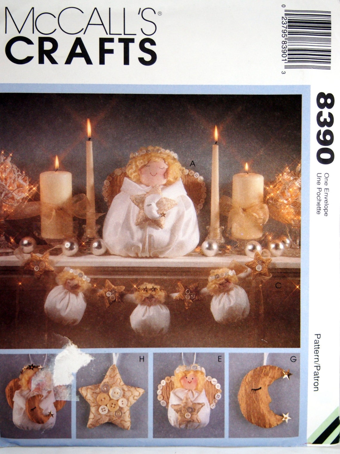 Angel Christmas Mccall's Crafts 8390 Vintage Uncut Sewing Pattern 1996 ...