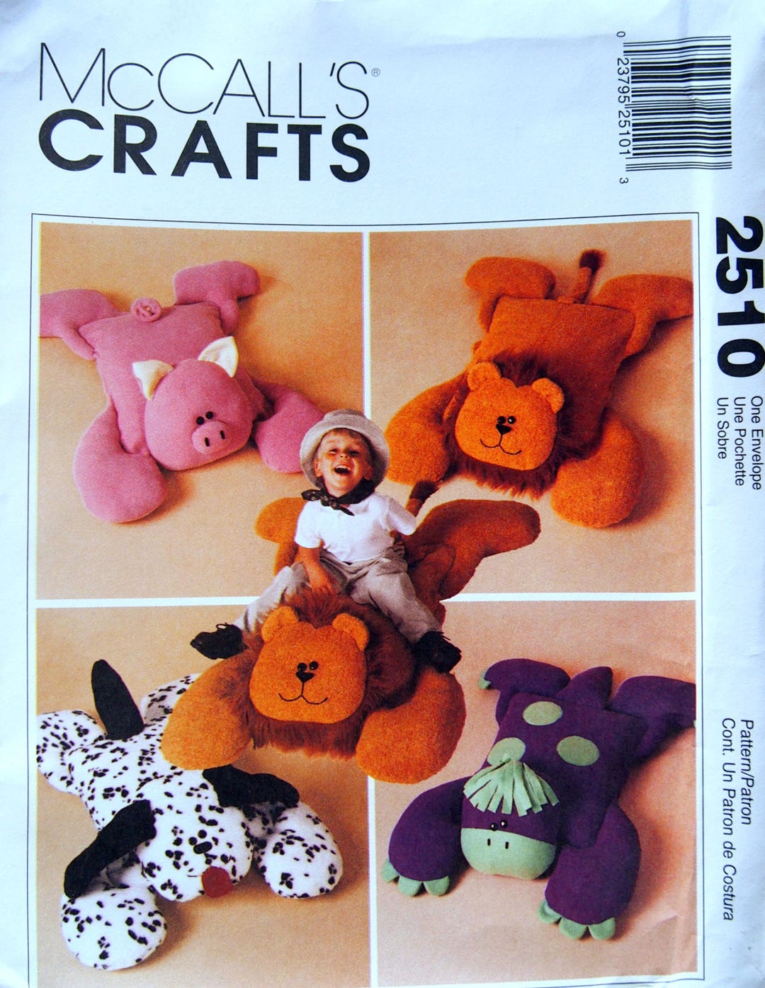 Fuzzy Friends: Dinosaur, Dalmatian, Lion and Pig Mccall's Crafts 2510 ...