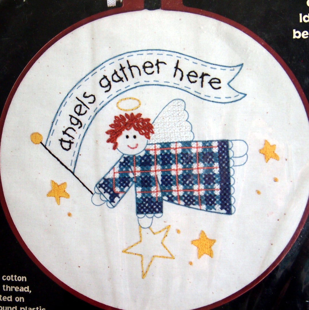 Angel Gathering - Learn A Craft by Dimensions Vintage Stamped Cross ...