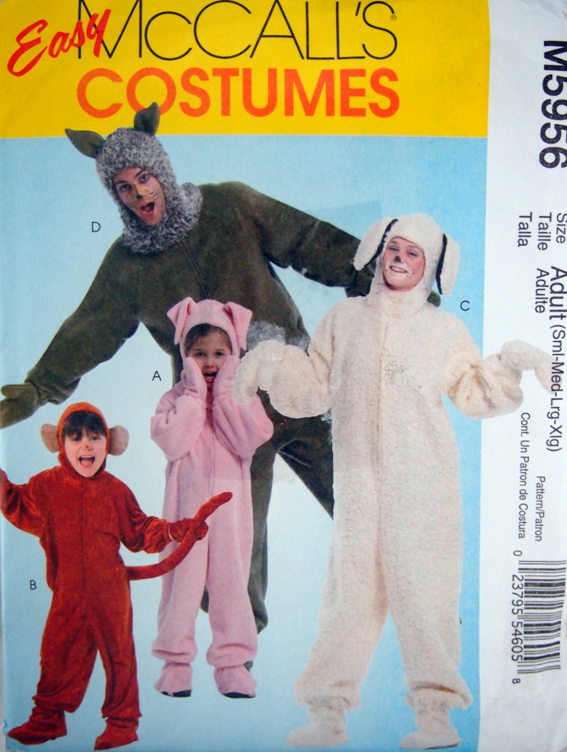 Misses' and Men's Costumes Mccall's Costumes M5956 Uncut Sewing Pattern ...
