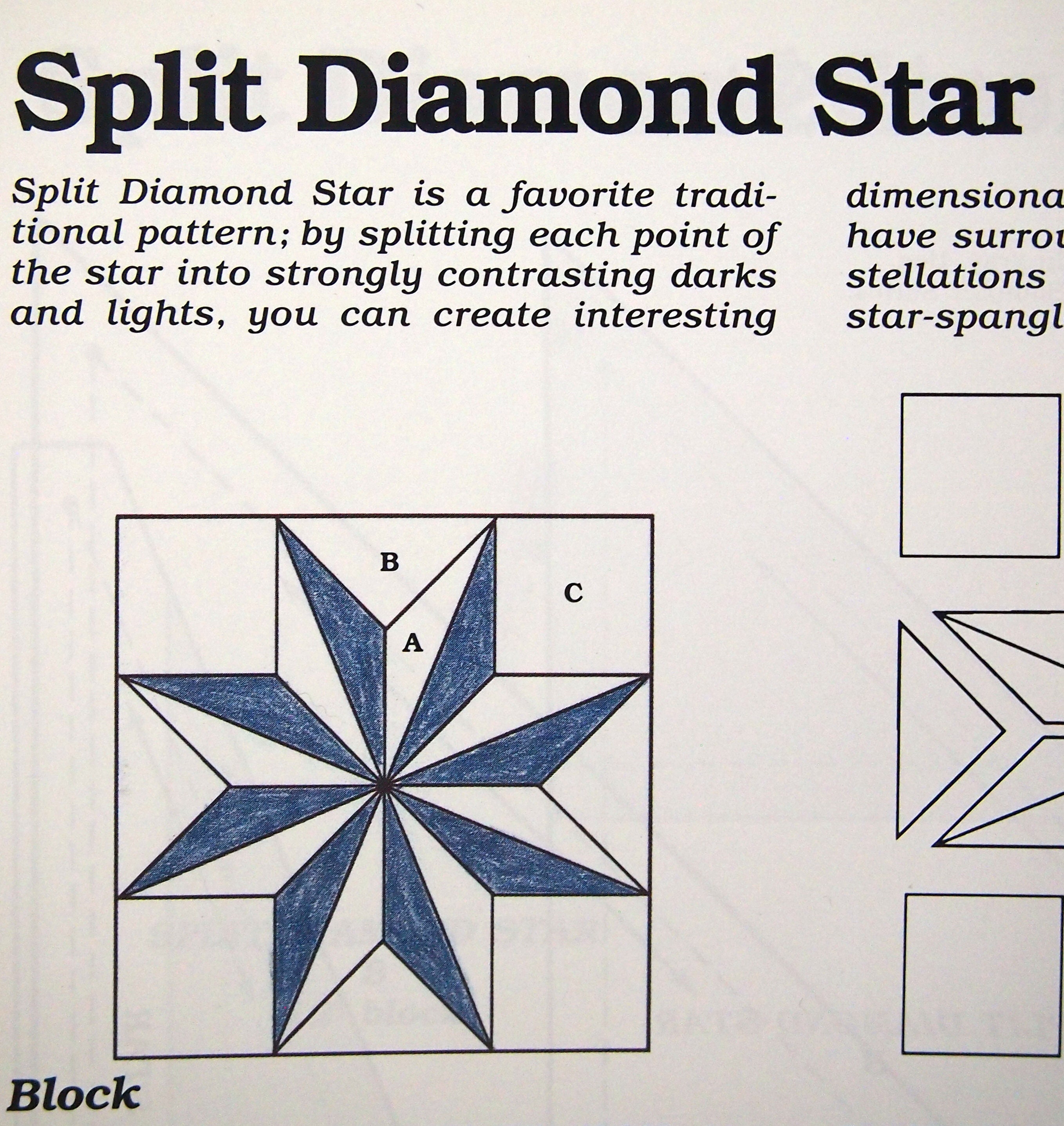 Split Diamond Star (with Template) by Spinning Spools Vintage Quilt ...