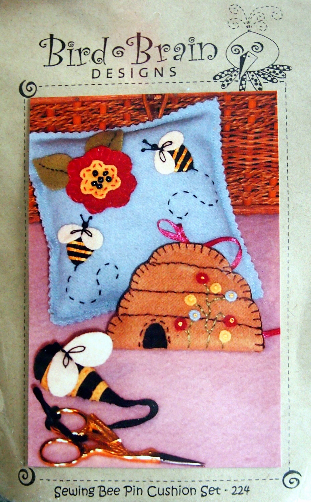 Sewing Bee Pin Cushion Set by Bird Brain Designs Wool Applique ...