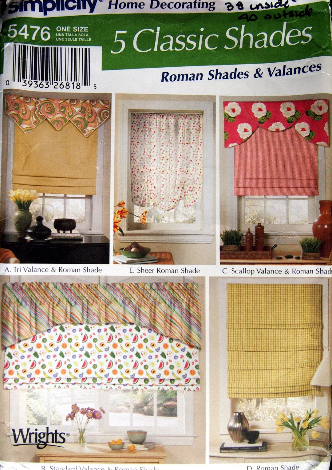 Window Treatments Simplicity Home Decorating 5476 Vintage Uncut Sewing ...
