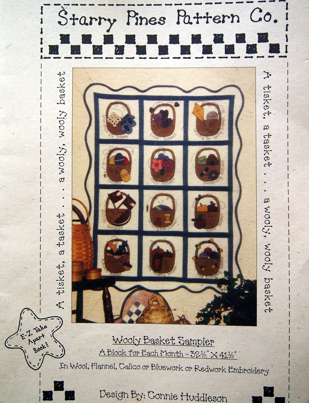 Wooly Basket Sampler by Connie Huddleson and Starry Pines Pattern Co ...
