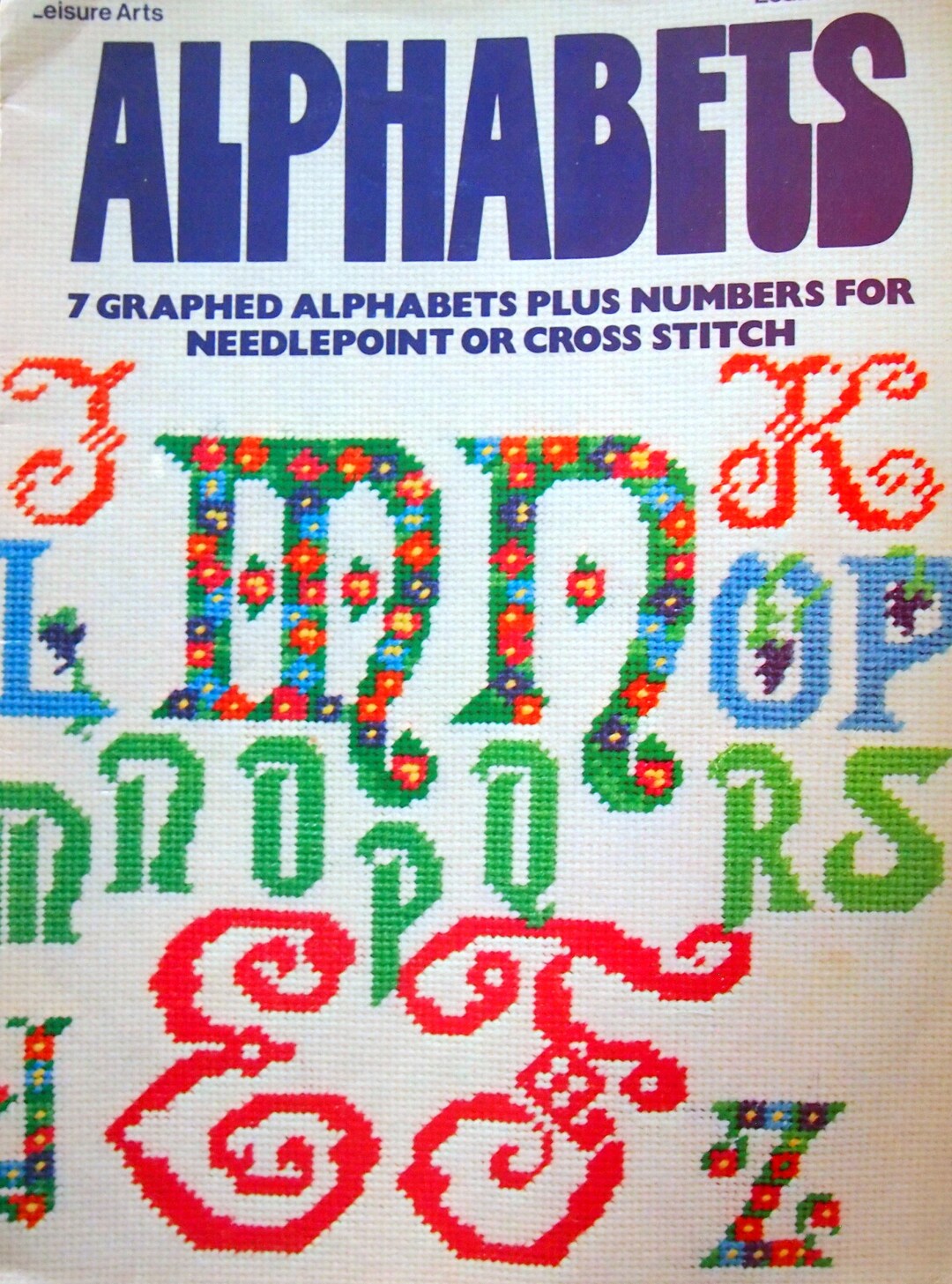 Alphabets 7 Graphed Alphabets Plus Numbers for Needlepoint or Cross ...
