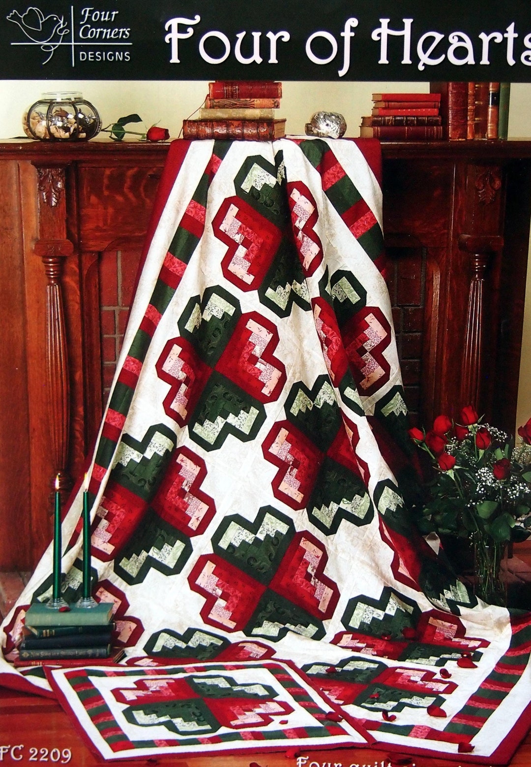 Four of Hearts by Four Corners Quilt Pattern Packet Undated - Etsy