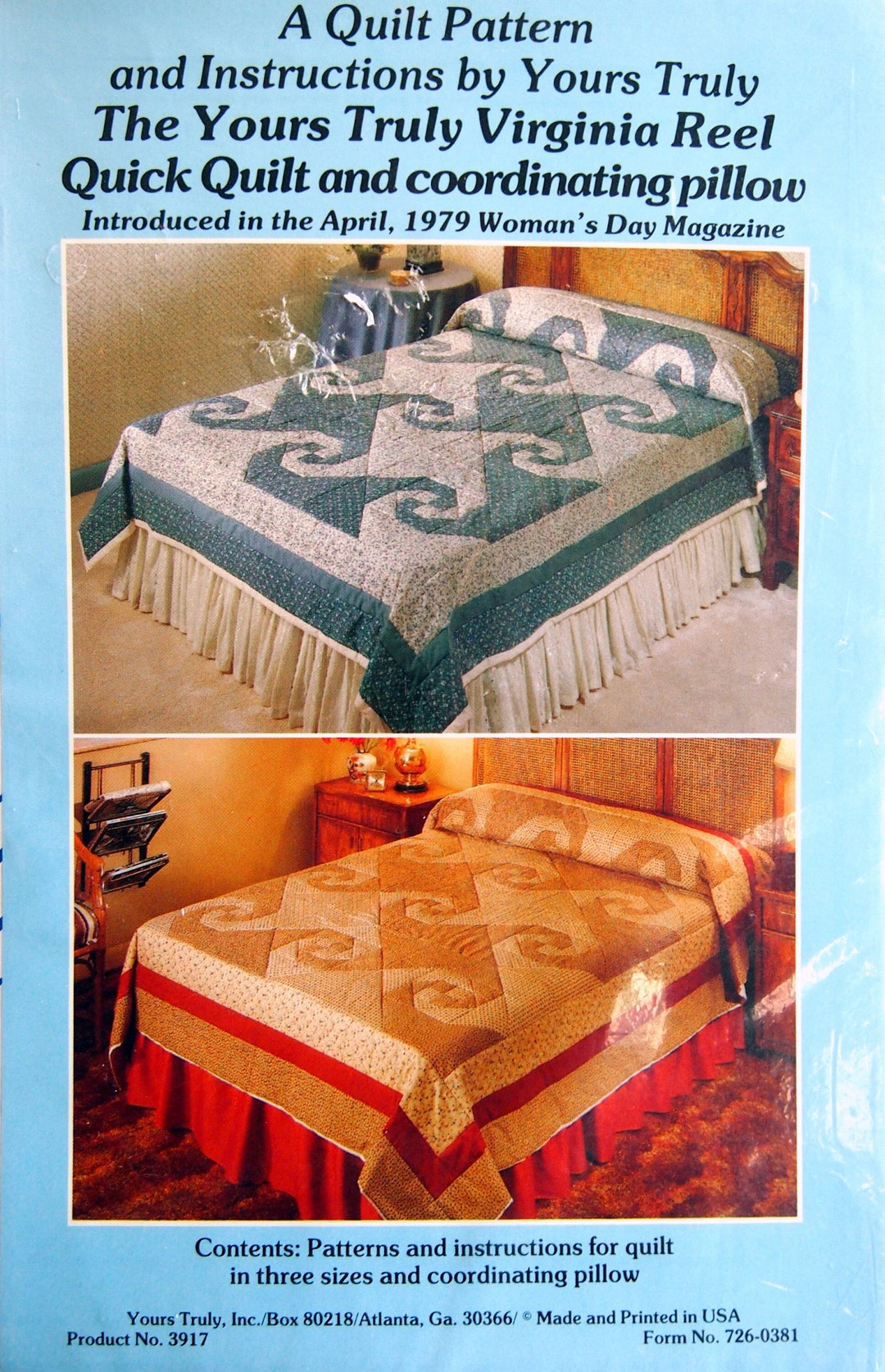 The Yours Truly Virginia Reel Quick Quilt and Coordinating Pillow by ...