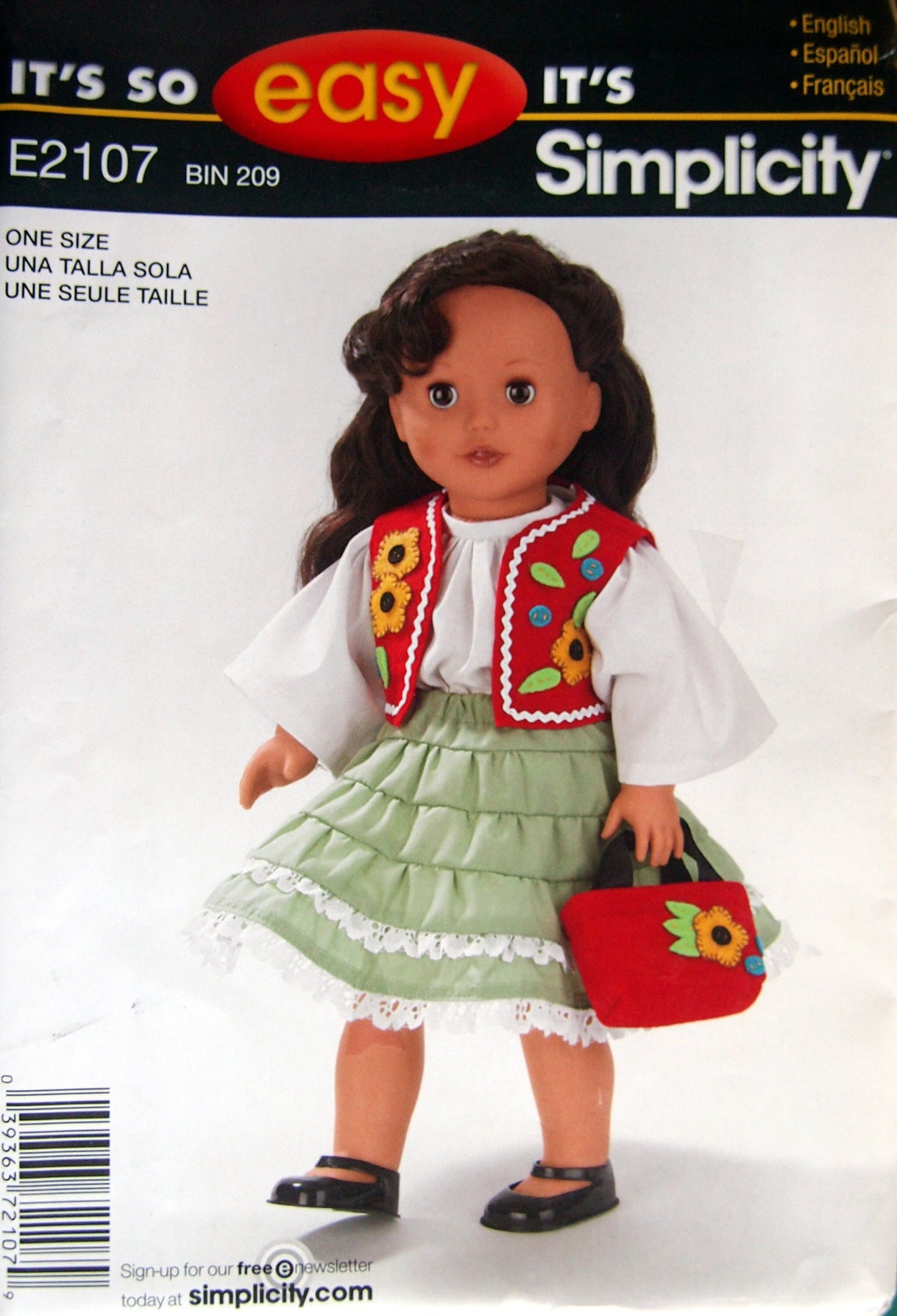 18-inch Doll Clothes Simplicity It's so Easy E2107 Uncut Sewing Pattern ...