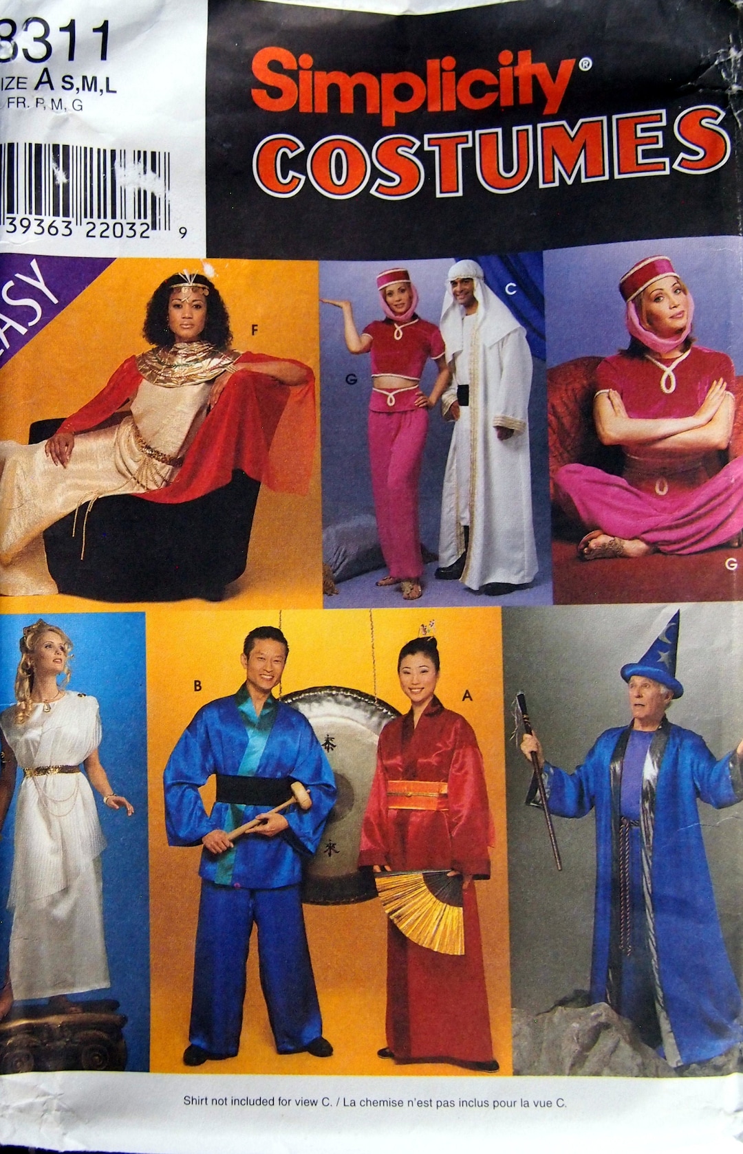 Adults' Costumes Sizes S, M, L by Simplicity Costumes 8311 Vintage ...