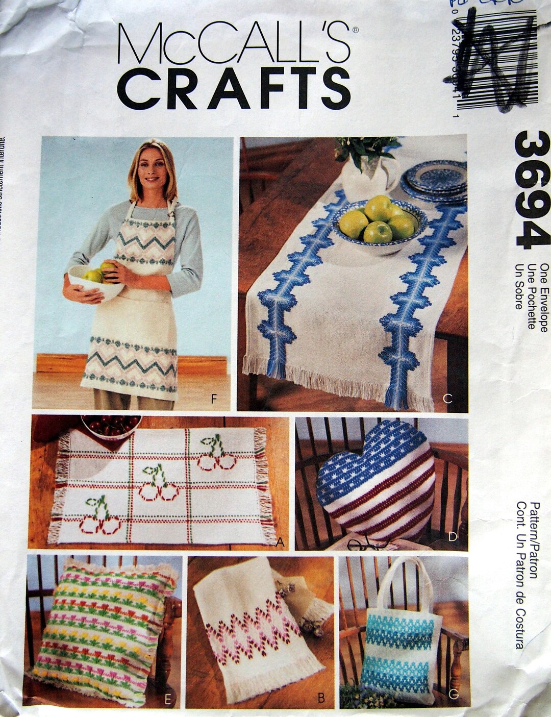 Huck Weaving Crafts Mccall's Crafts 3694 Vintage Uncut Sewing Pattern ...