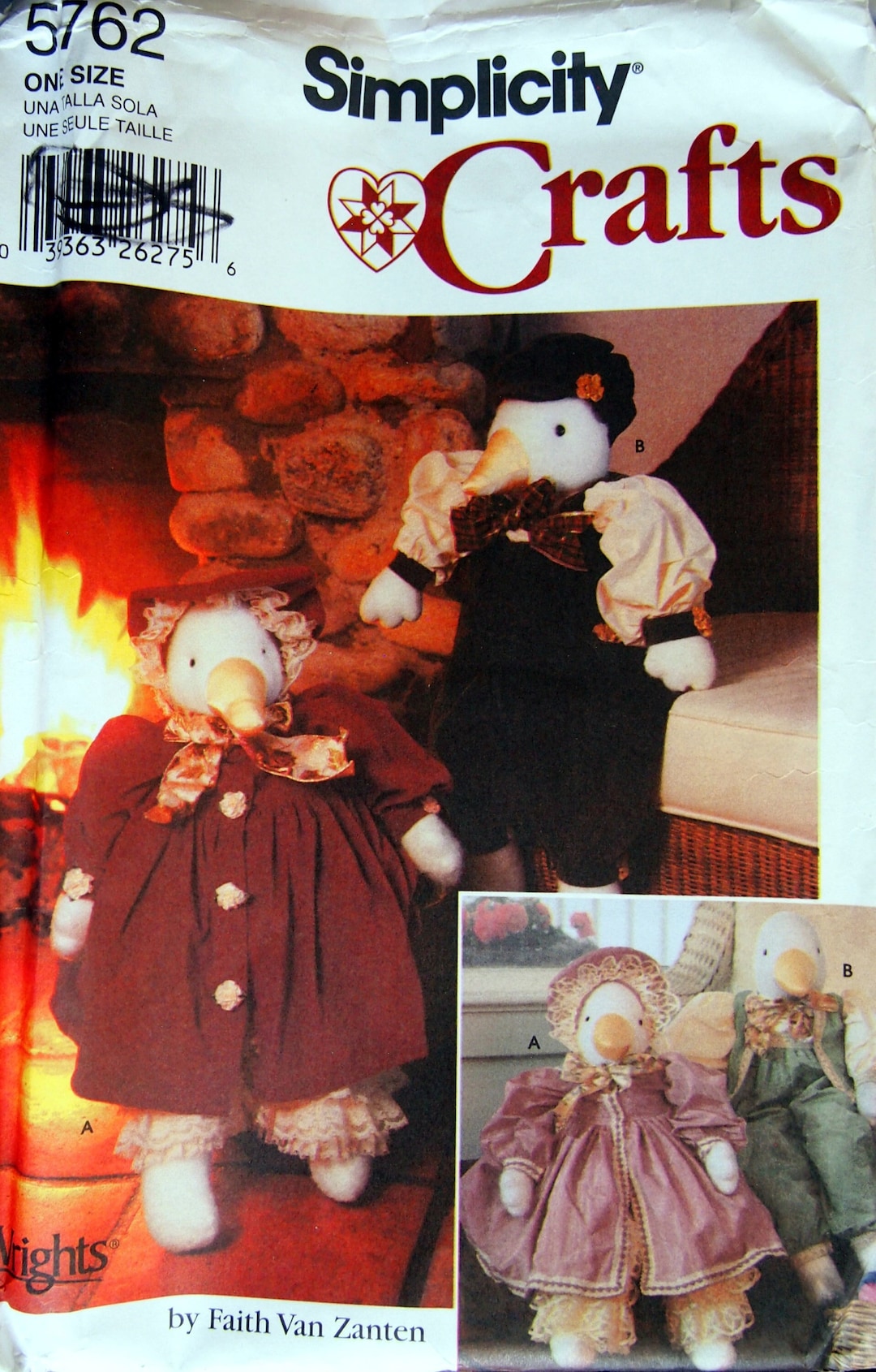 30-inch Stuffed Goose and Clothes Simplicity Crafts 5762 Vintage Uncut ...