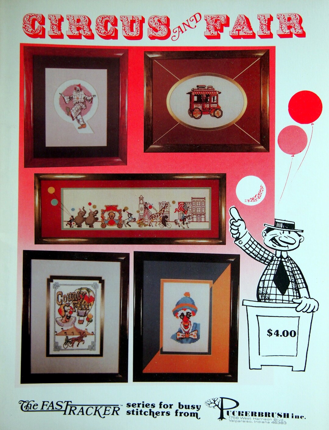 Circus and Fair by Puckerbrush Inc. Vintage Counted Cross Stitch ...