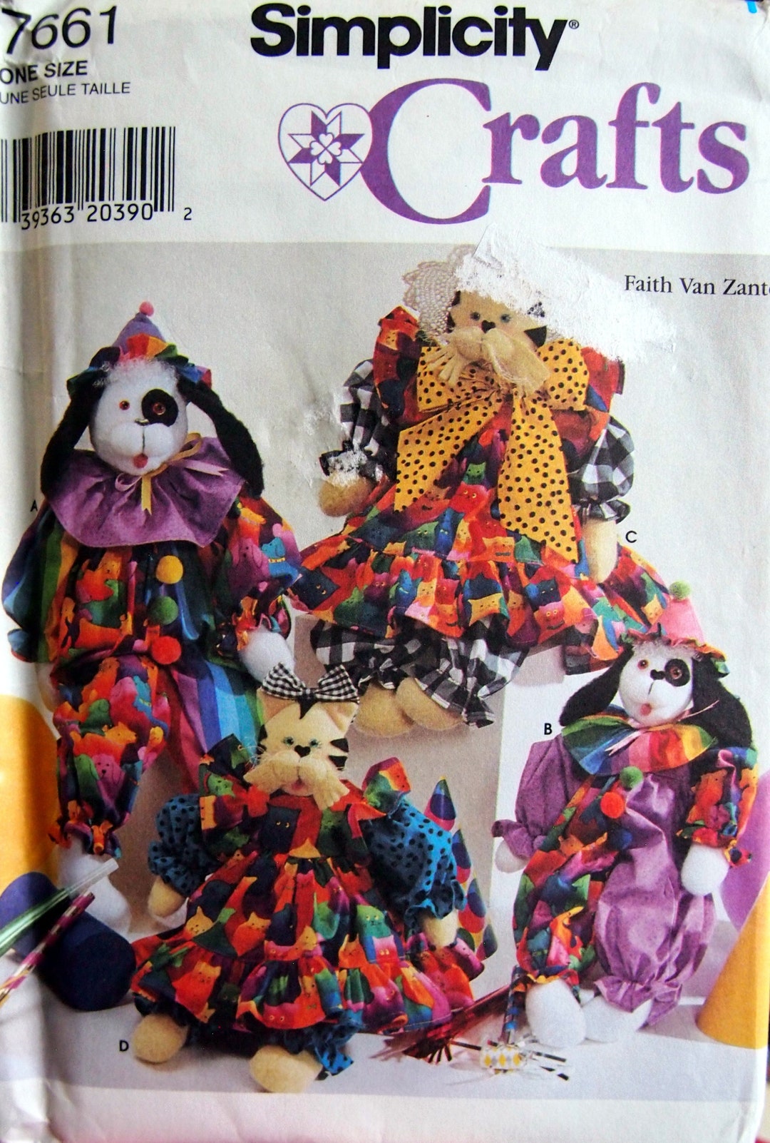 18 Inch and 24 Inch Dog, Cat and Clothes Simplicity Crafts 7661 Vintage ...