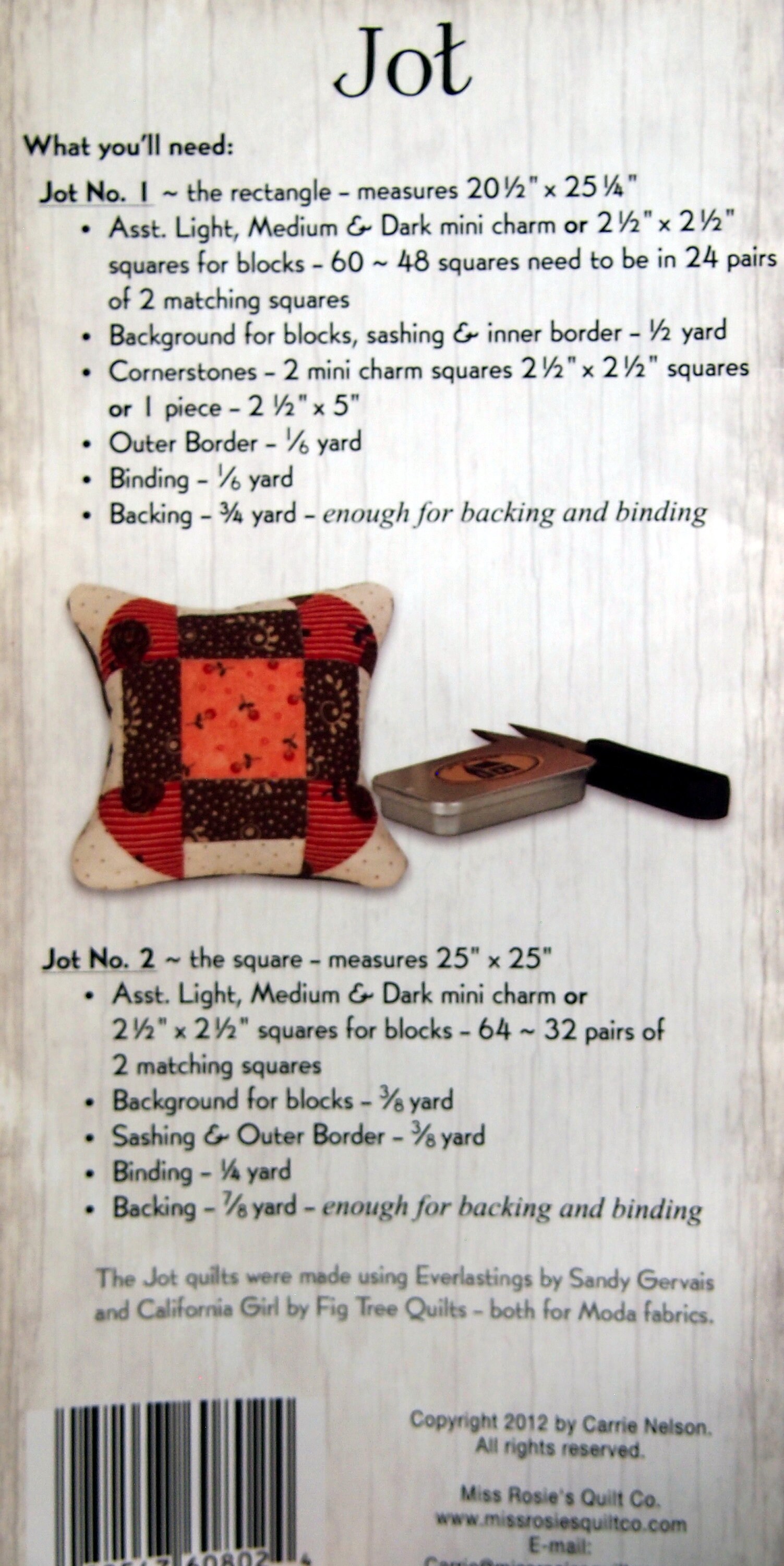 Jot - Little Bites by Miss Rosie's Quilt Co. Quilt Pattern Packet 2012 ...