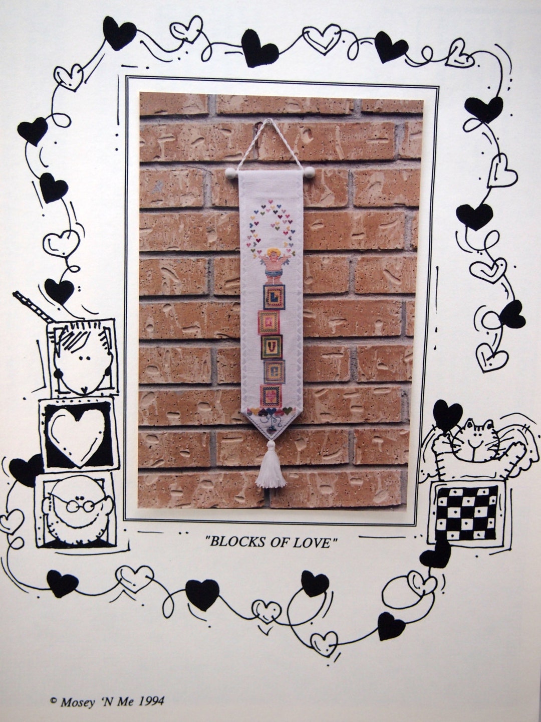 Blocks of Love by Mosey 'N Me Vintage Counted Cross Stitch Pattern ...