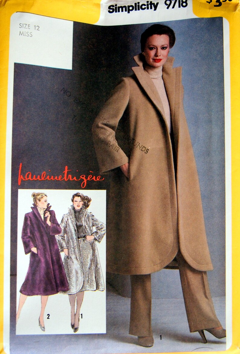 Misses' Pants, Lined Skirt and Coat - Pauline Trigere Size 12 ...