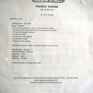 Ranch Horse by June Jaeger and Log Cabin Quiltworks Quilt Pattern ...