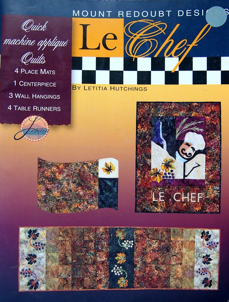 Le Chef by Letitia Hutchings and Mount Redoubt Designs Vintage Applique ...