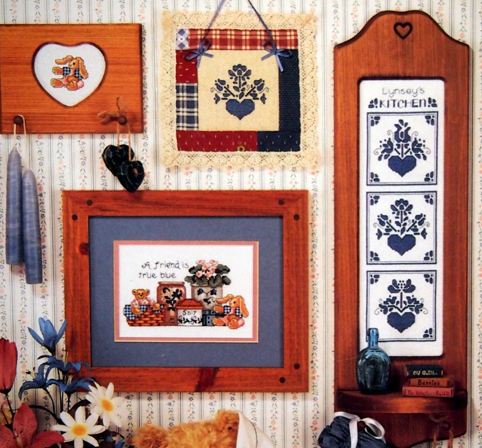 True Blue by Lynn Waters Busa Vintage Cross Stitch Pattern Leaflet 1989 ...