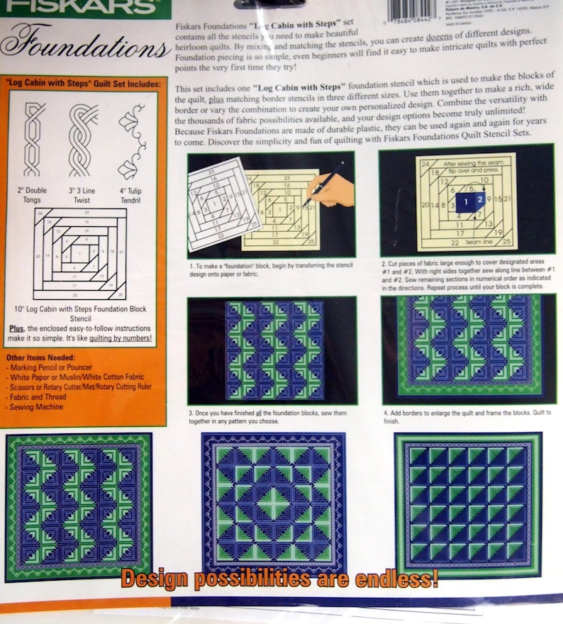 Log Cabin With Steps 8442 - Foundations - Complete Stencil Set by ...