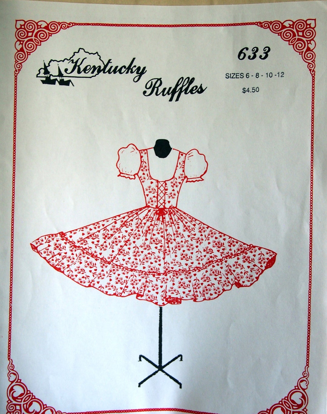 Kentucky Ruffles #633 Sizes 6, 8, 10, 12 Vintage Uncut Sewing Pattern ...