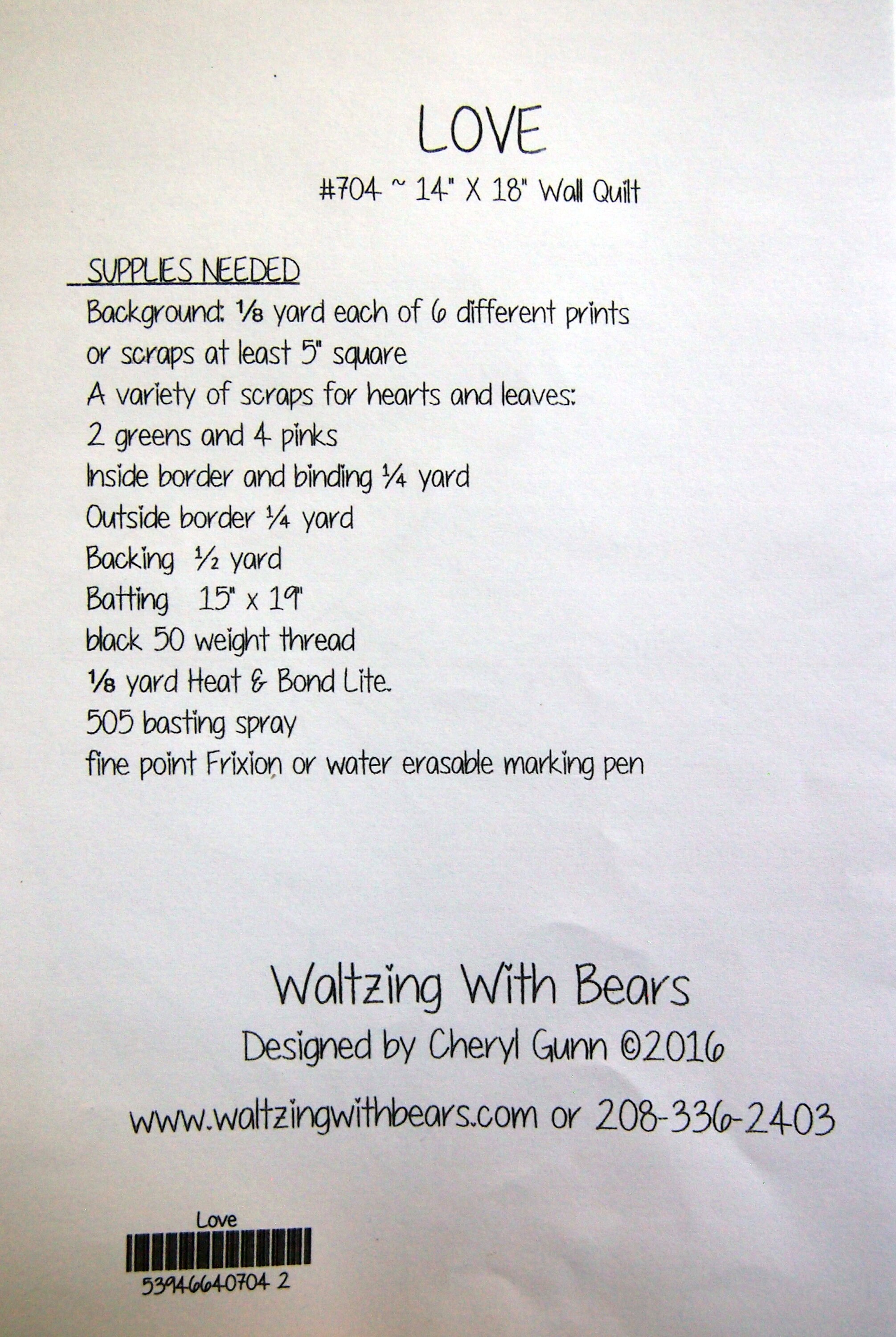 Love By Waltzing With Bears Applique Quilt Pattern Packet 2016 | Etsy