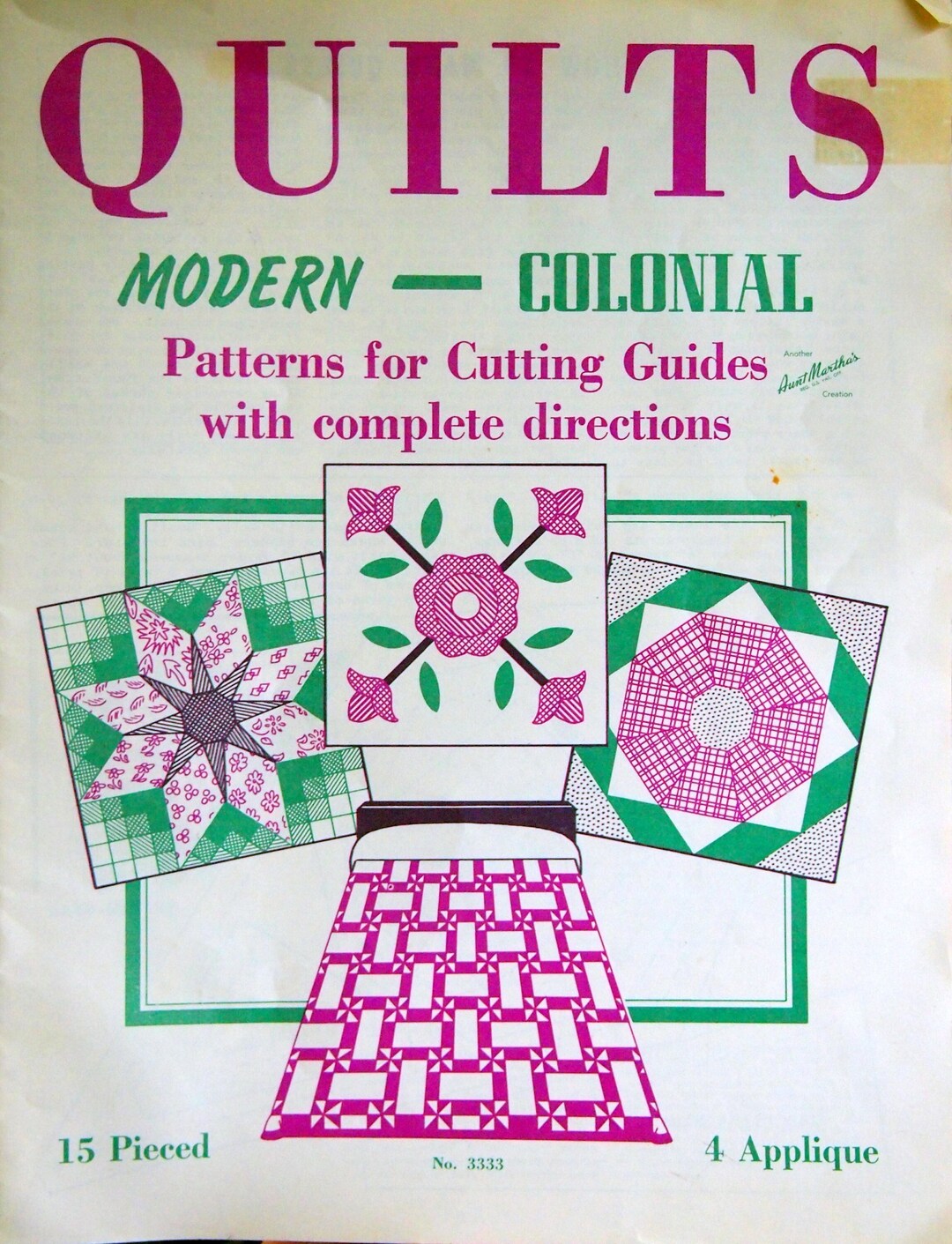 Quilts - Modern - Colonial - Patterns for Cutting Guides With Complete ...
