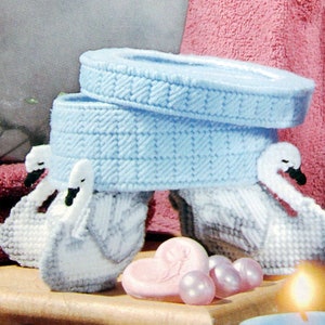 Swan Bath Set by Barbara Ivie and Annie's Attic Vintage Plastic Canvas ...
