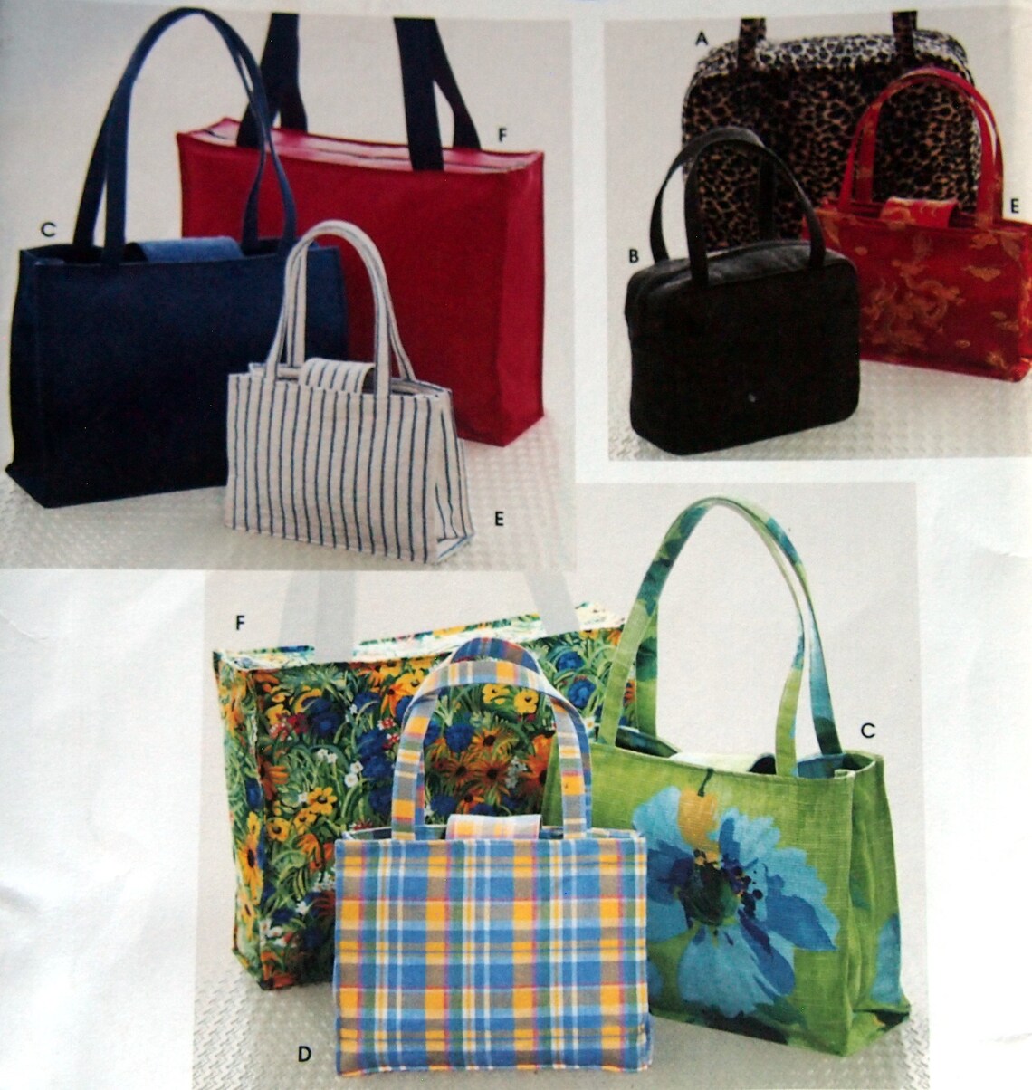 Handbags in Two or Three Sizes and Tote Simplicity Crafts 8331 - Etsy