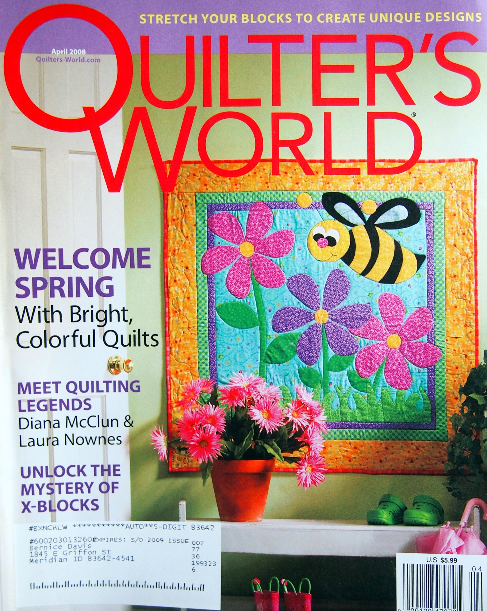 Quilter's World Quilting Pattern Magazine April 2008 - Etsy