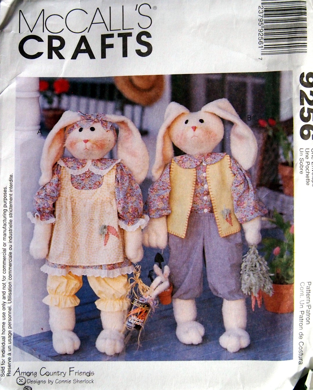 Bunny Greeters Mccall's Crafts 9256 Vintage Uncut Sewing Pattern 1998 ...