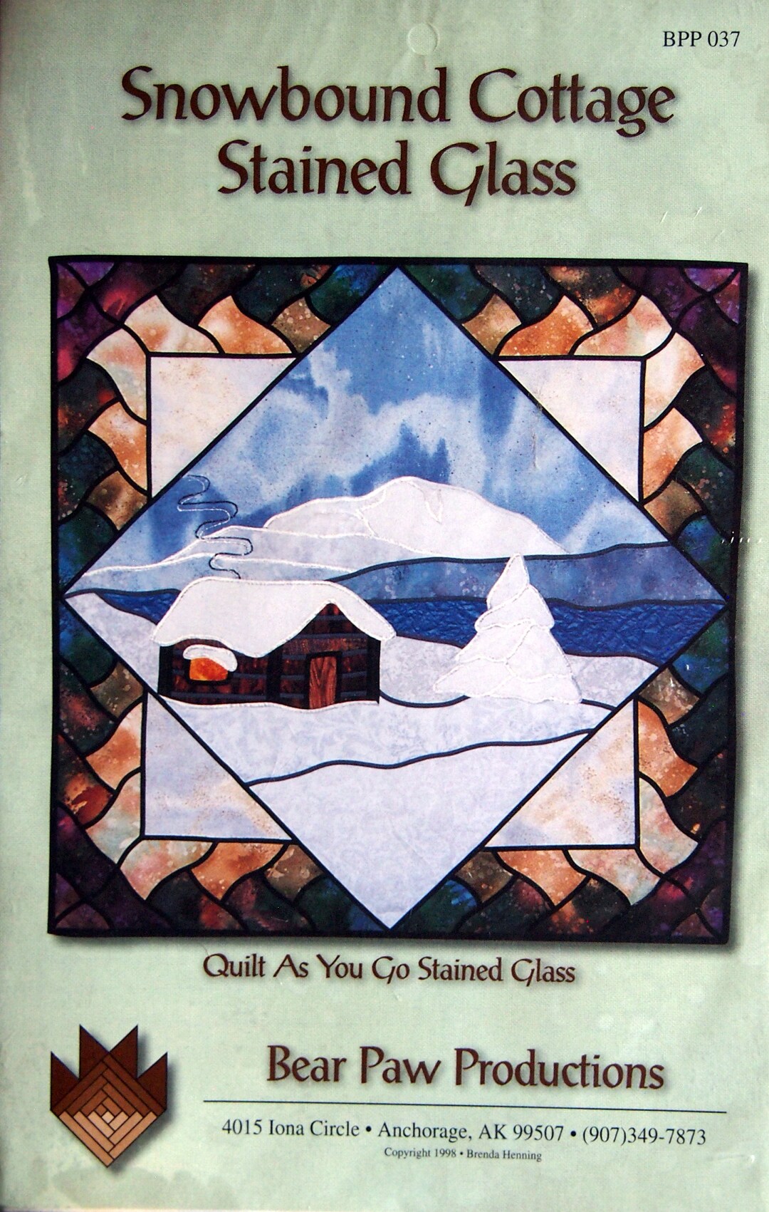 Snowbound Cottage Stained Glass - Quilt as You Go Stained Glass by ...