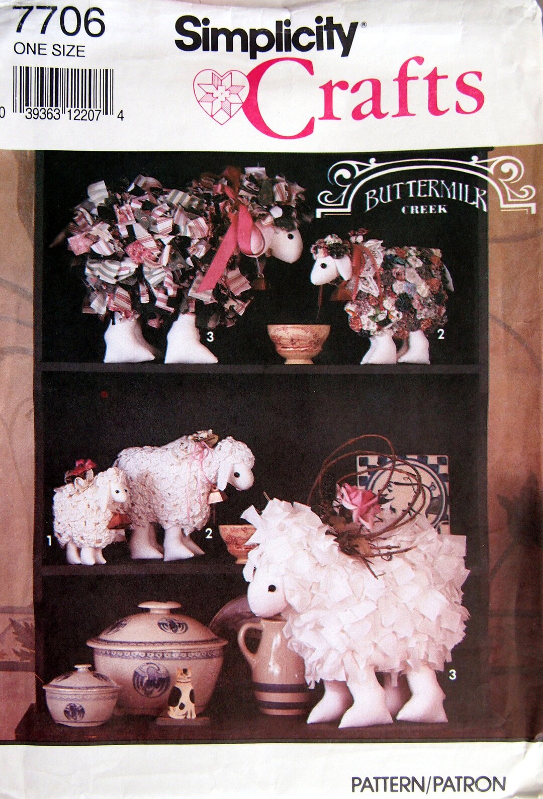 Decorative Lamb in Three Sizes Simplicity Crafts 7706 Vintage Uncut ...