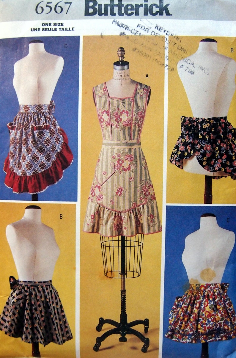 Vintage Aprons Butterick 6567 Vintage Uncut Sewing Pattern - Etsy