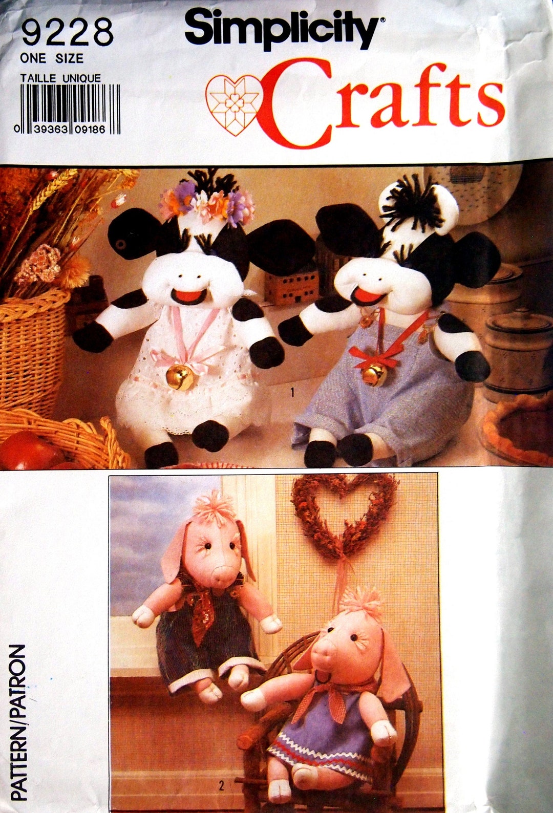 Stuffed Cow and Pig and Clothes - One Size by Simplicity Crafts 9228 ...