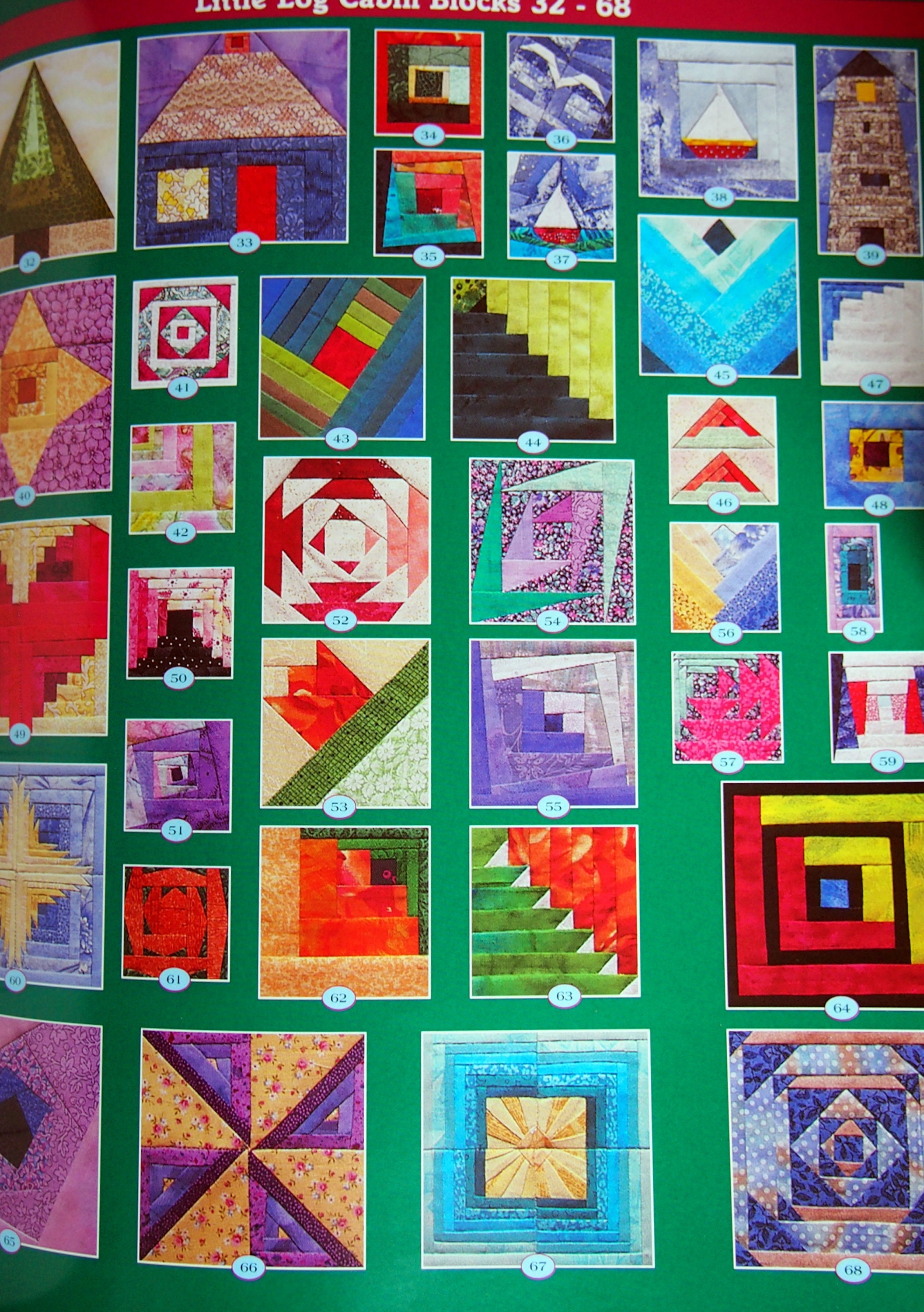 202 Little Log Cabin Blocks With Full-size Patterns for Foundation ...