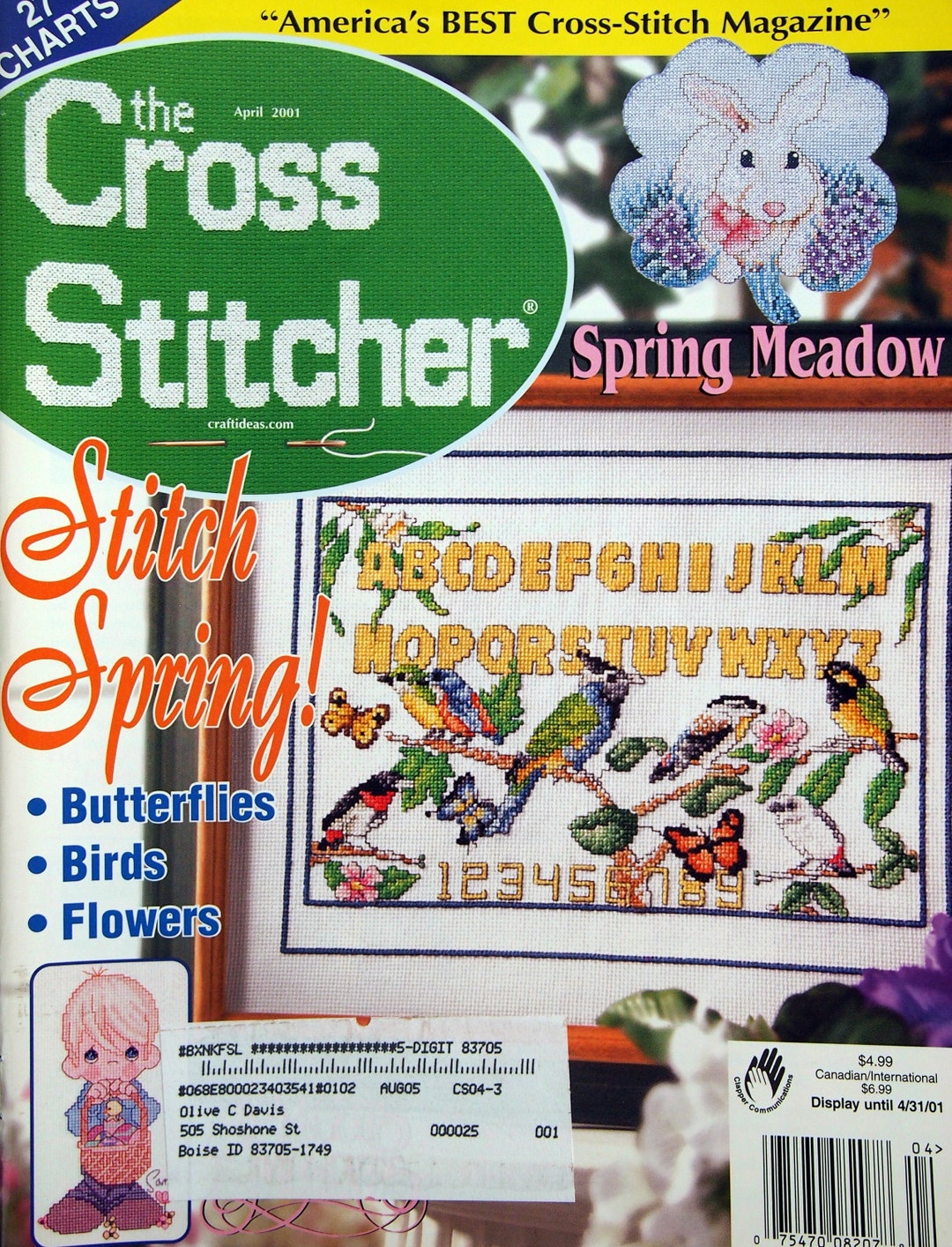 The Cross Stitcher Cross Stitch Pattern Magazine April 2001 - Etsy