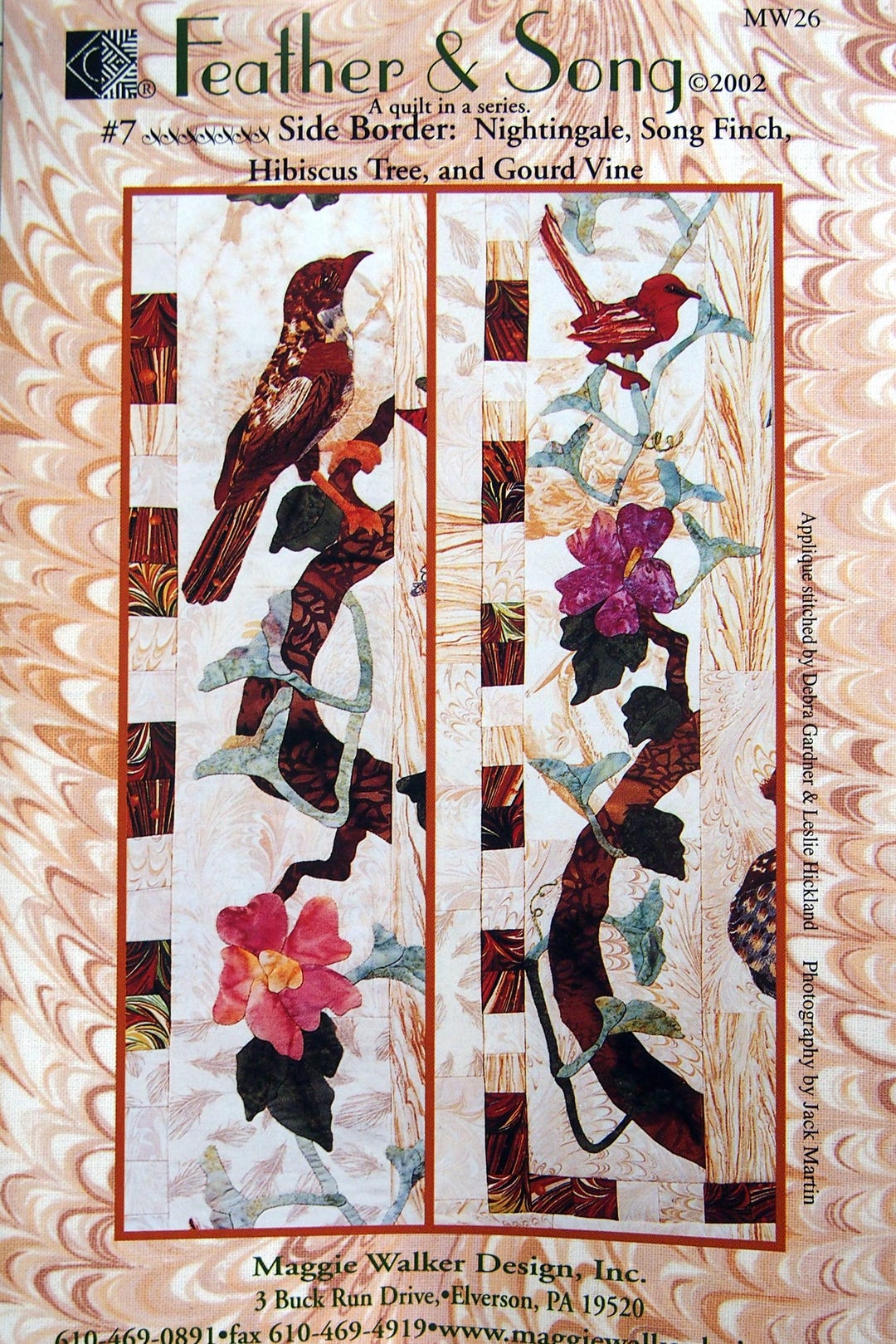 Side Border: Nightingale, Song Finch, Hibiscus Tree, Gourd Vine - Block ...