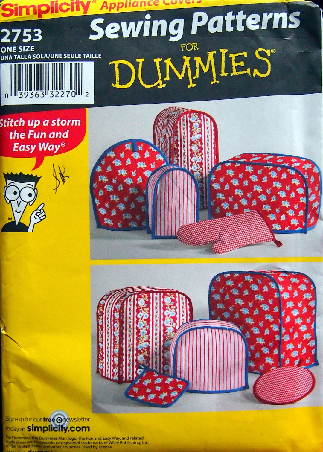 Appliance Covers Sewing Patterns for Dummies Simplicity 2753 Uncut ...