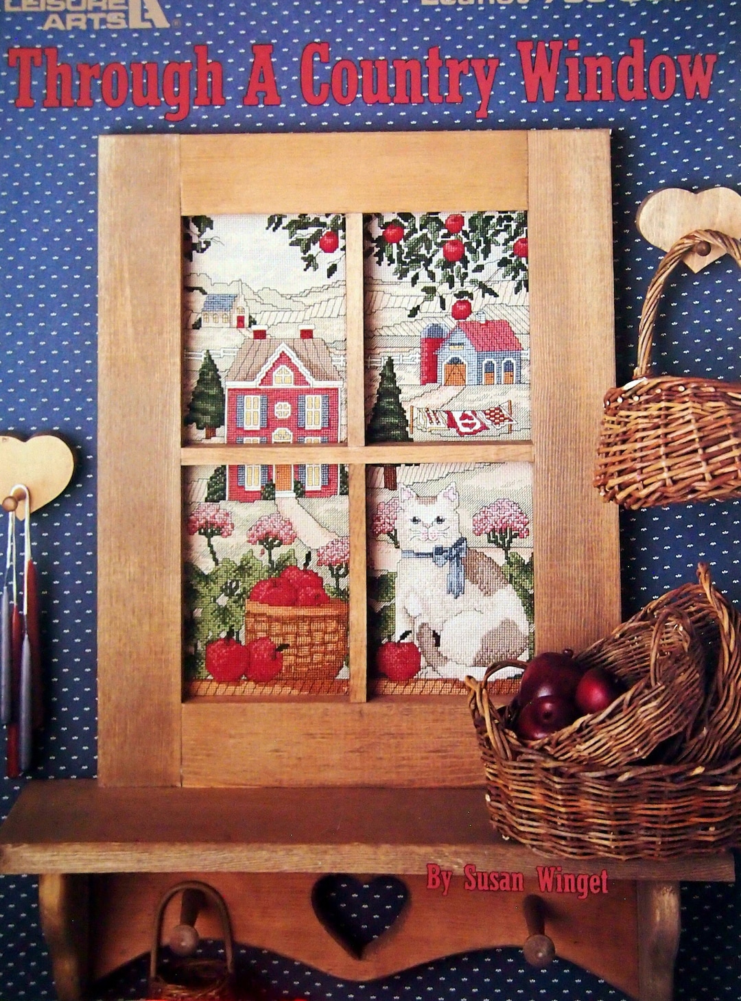 Through A Country Window by Susan Winget Vintage Counted Cross Stitch ...