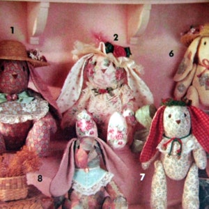 Stuffed Decorative Rabbit in Two Sizes Simplicity Crafts 8104 Vintage ...