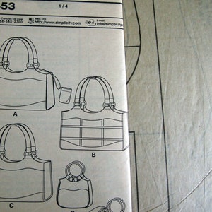 Bags Simplicity New Look 6453 Uncut Sewing Pattern 2004 - Etsy