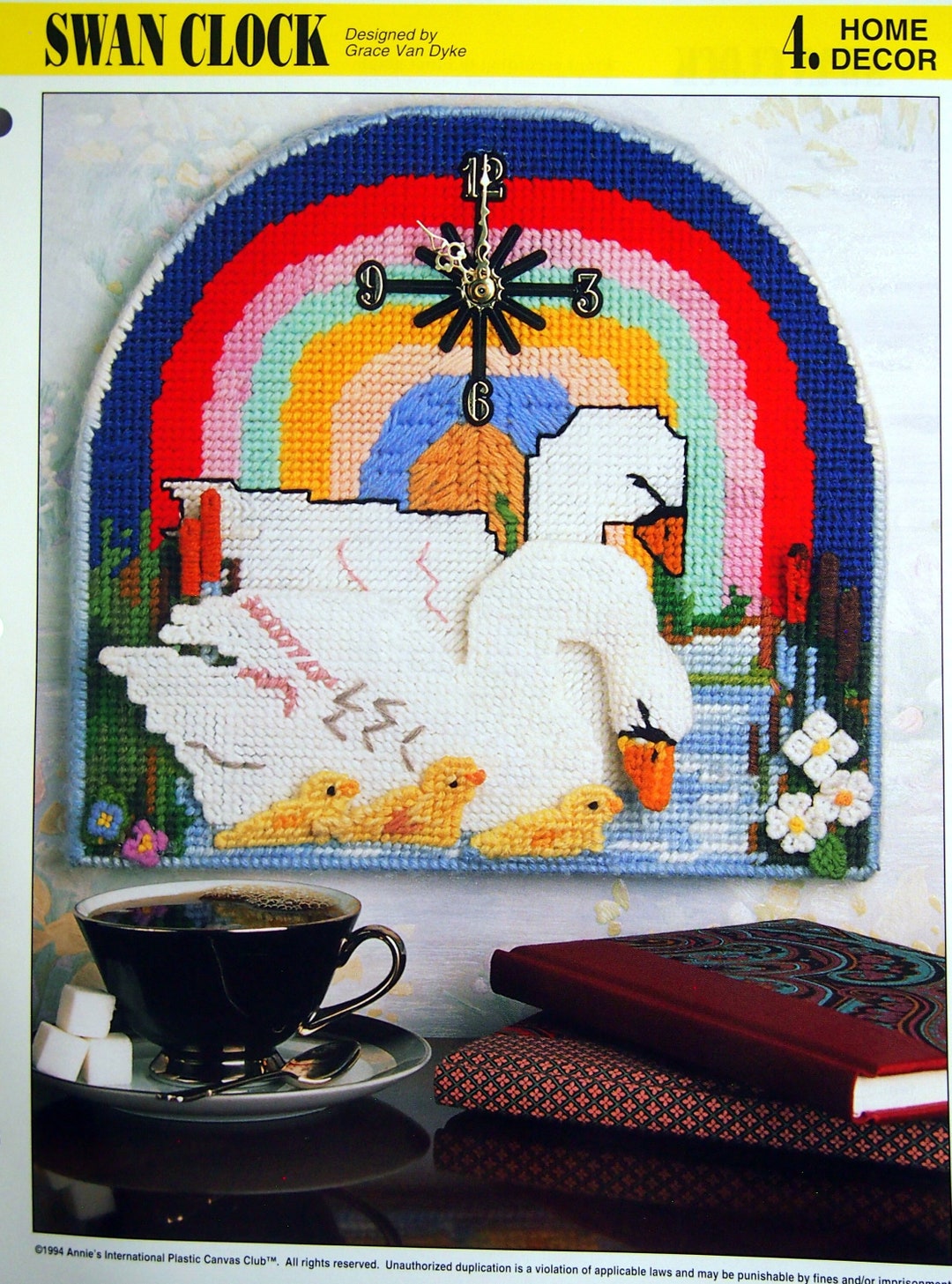 Swan Clock by Grace Van Dyke and Annie's International Plastic Canvas ...