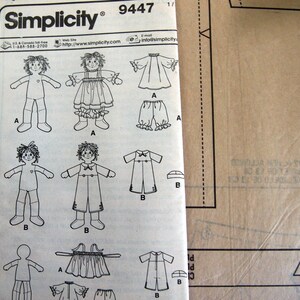 15-, 26- and 36-inch Raggedy Ann & Andy Dolls and Clothes Simplicity ...