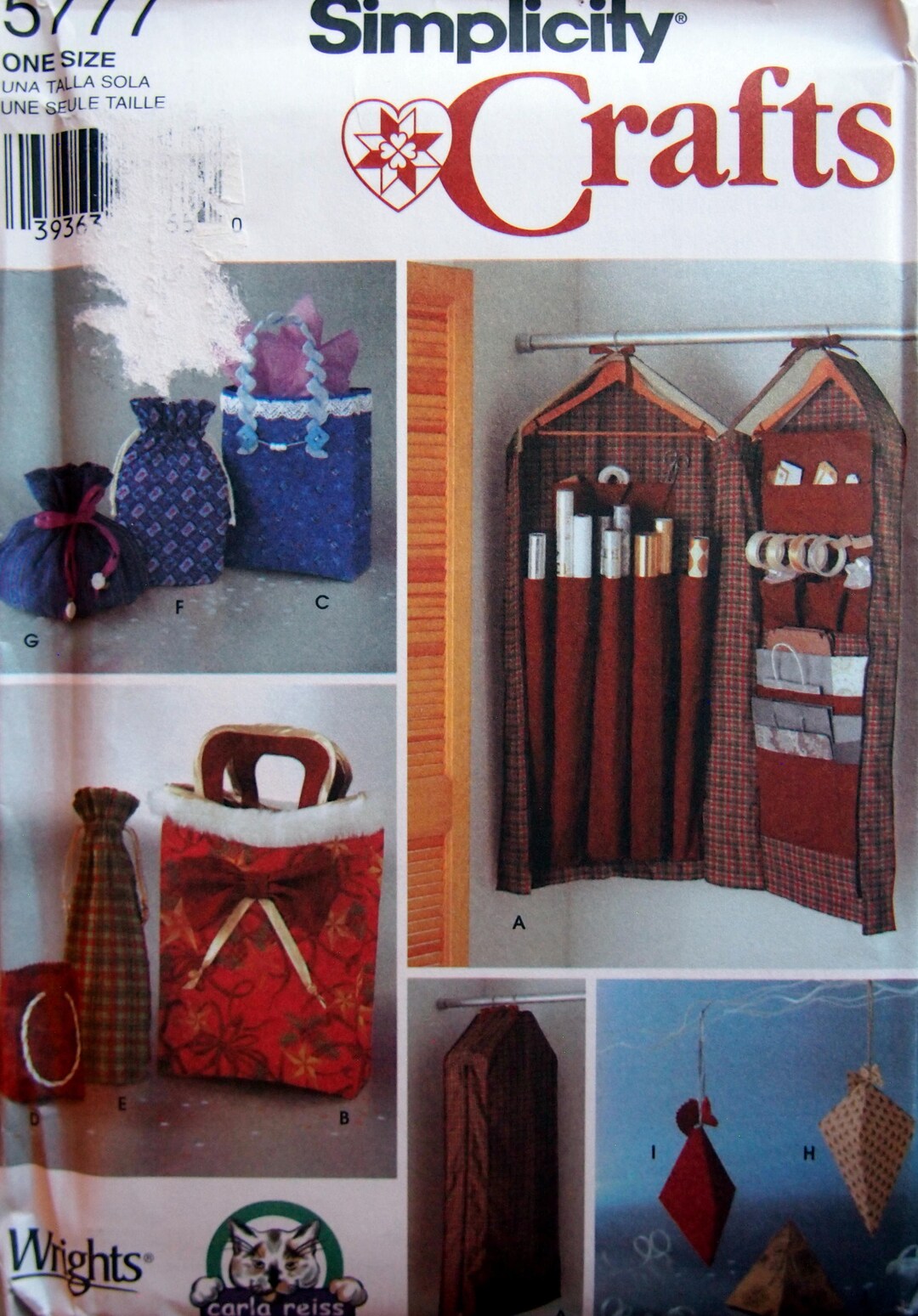 Gift Wrap Accessories Simplicity Crafts 5777 Vintage Uncut Sewing ...