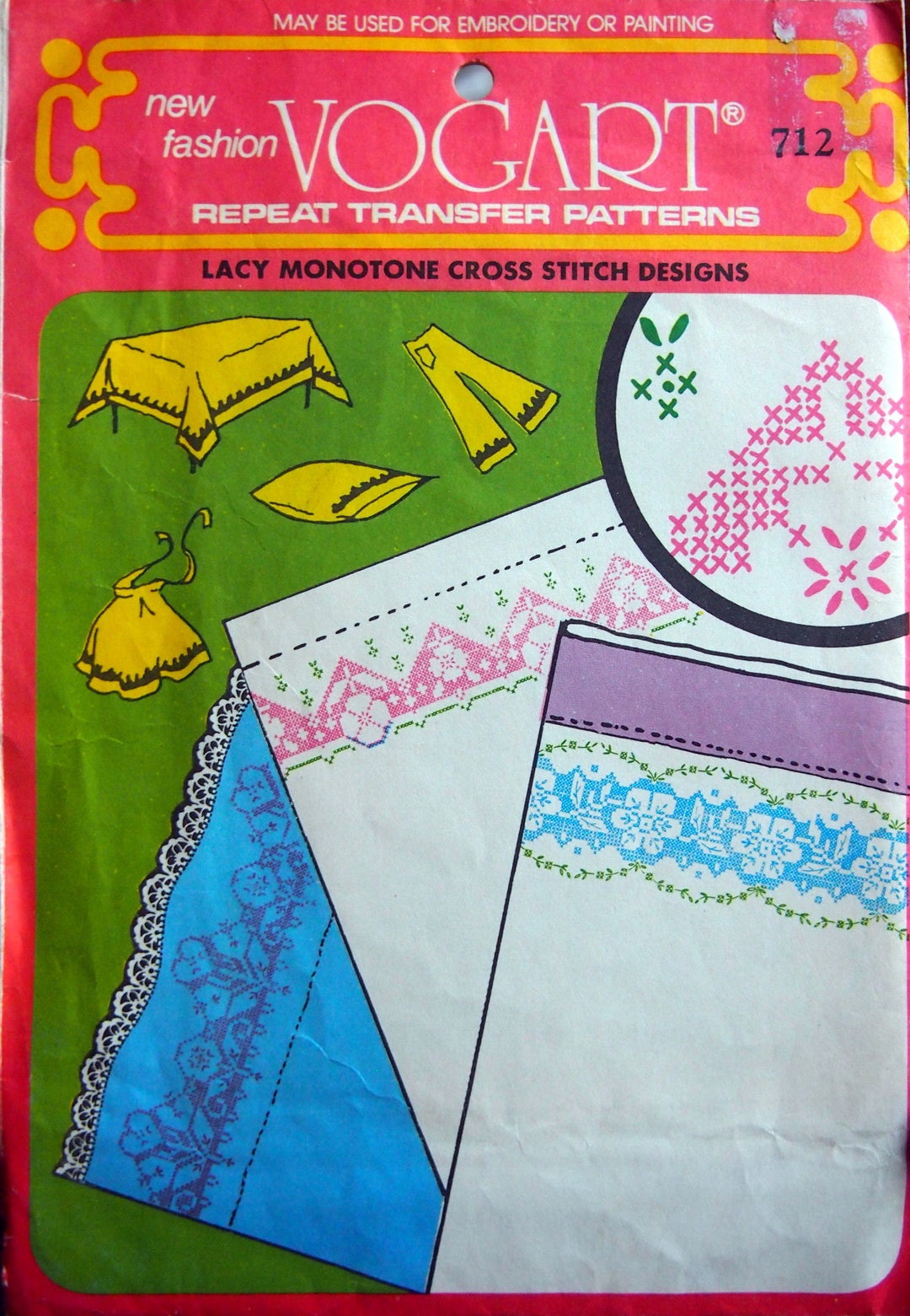 Vogart 712 Lacy Monotone Cross Stitch Designs Repeat Transfer ...