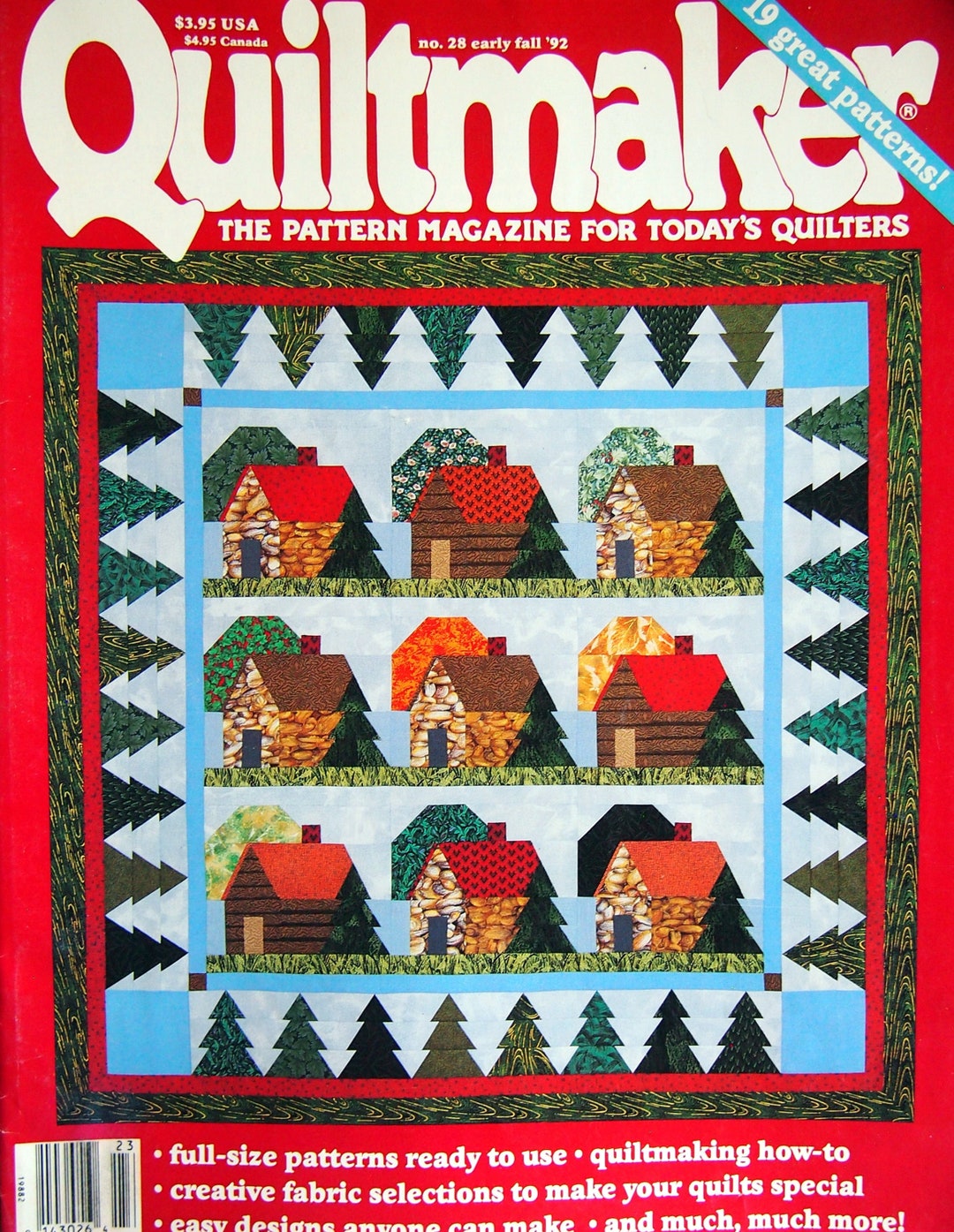 Quiltmaker Vintage Quilt Pattern Magazine Early Fall 1992 - Etsy